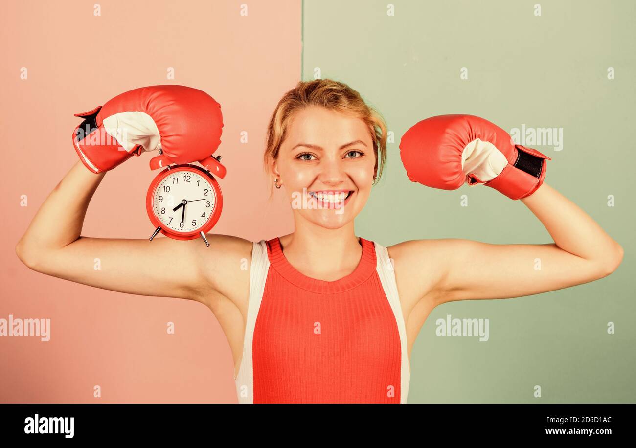 Woman alarm concept gym hi-res stock photography and images - Alamy