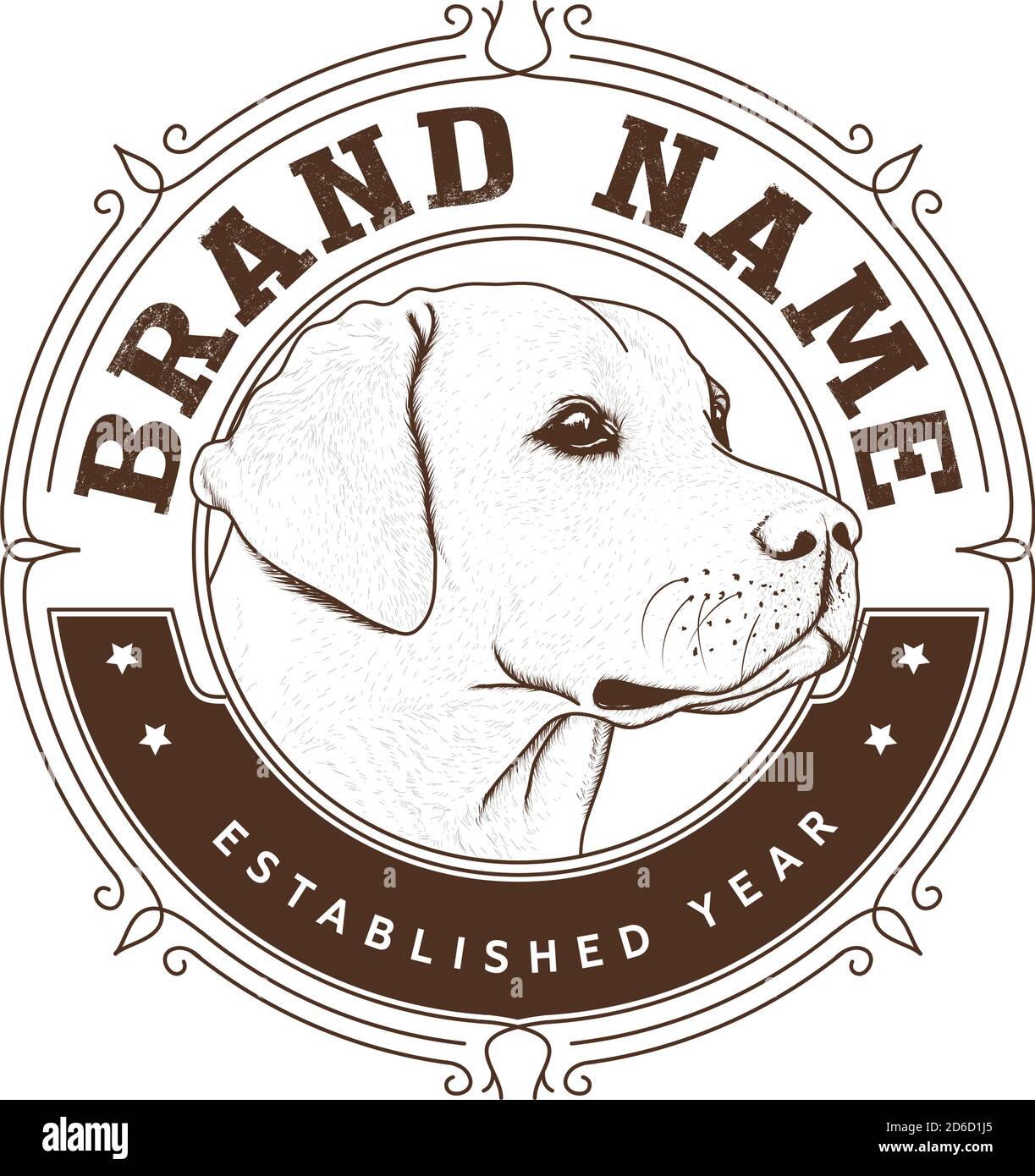 dog logo design template, sketch, pencil art Stock Vector Image & Art ...