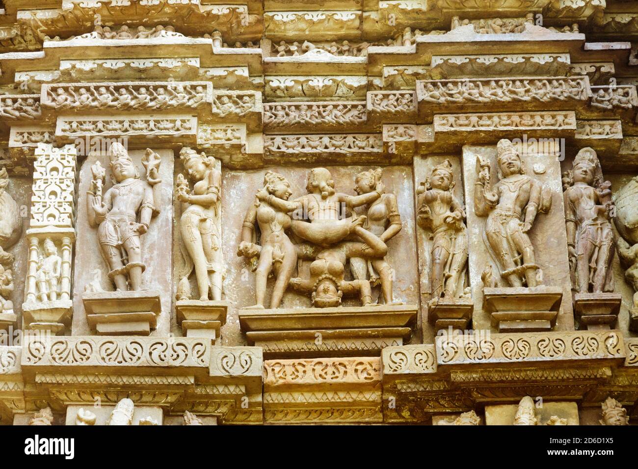 Khajuraho Madhya Pradesh India Erotic Maithuna Relief Carvings In