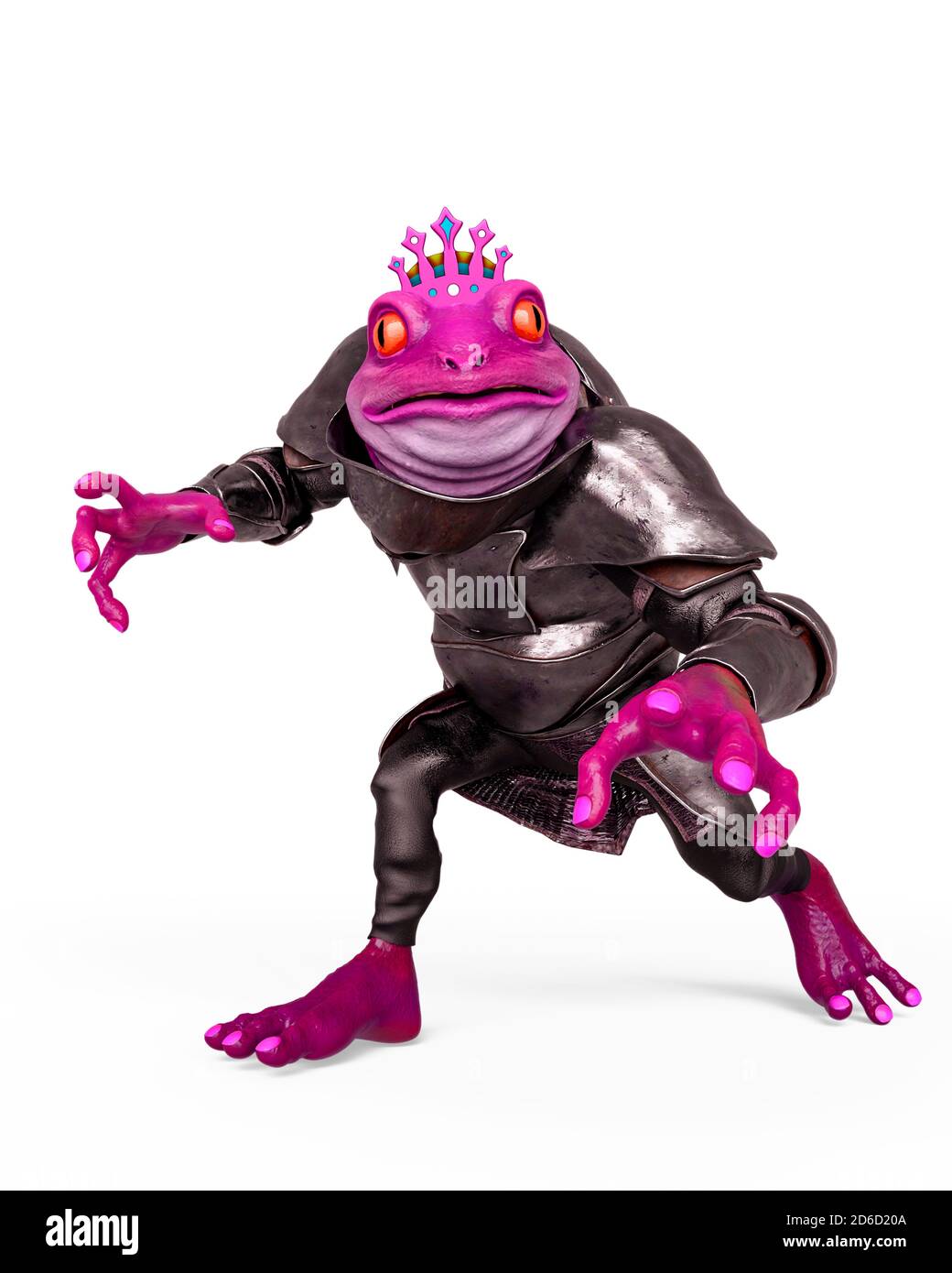 lord frog is ready in white background, 3d illustration Stock Photo - Alamy