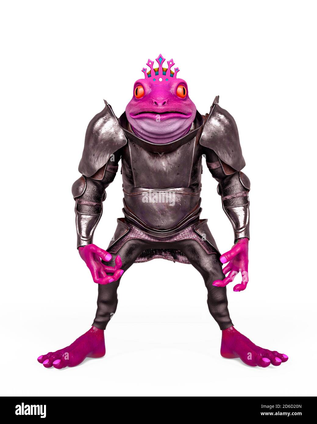 lord frog is standing up in white background, 3d illustration Stock ...