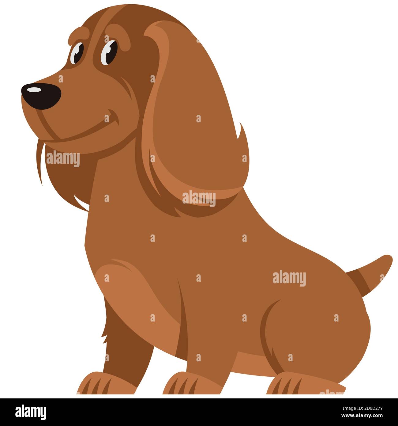 Sitting Cocker Spaniel side view. Cute pet in cartoon style Stock ...
