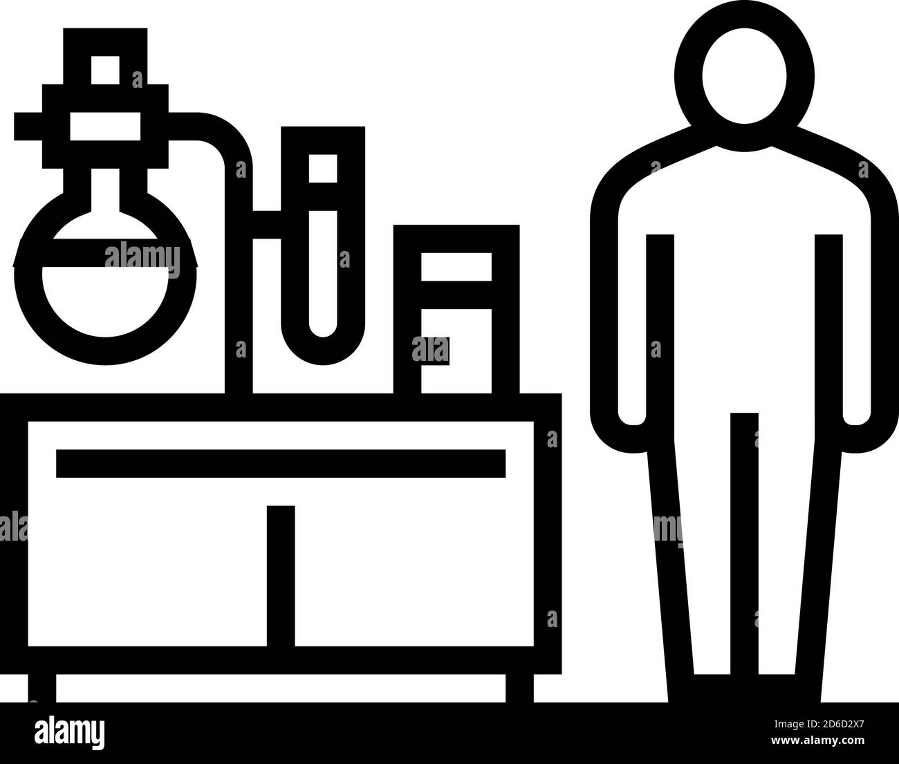 pharmaceutical laboratory worker line icon vector illustration Stock ...