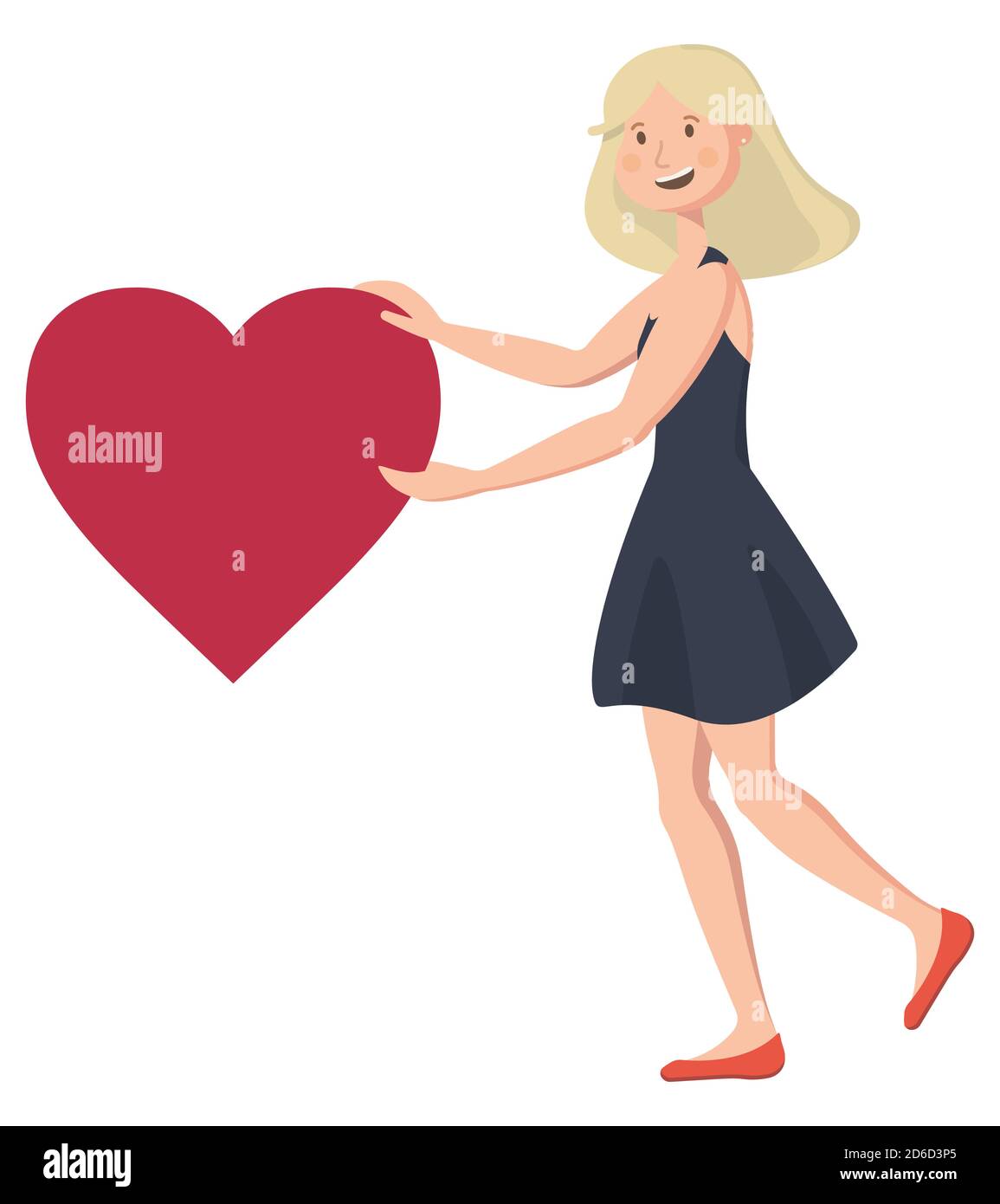 Cute girl in love holding Cut Out Stock Images & Pictures - Alamy