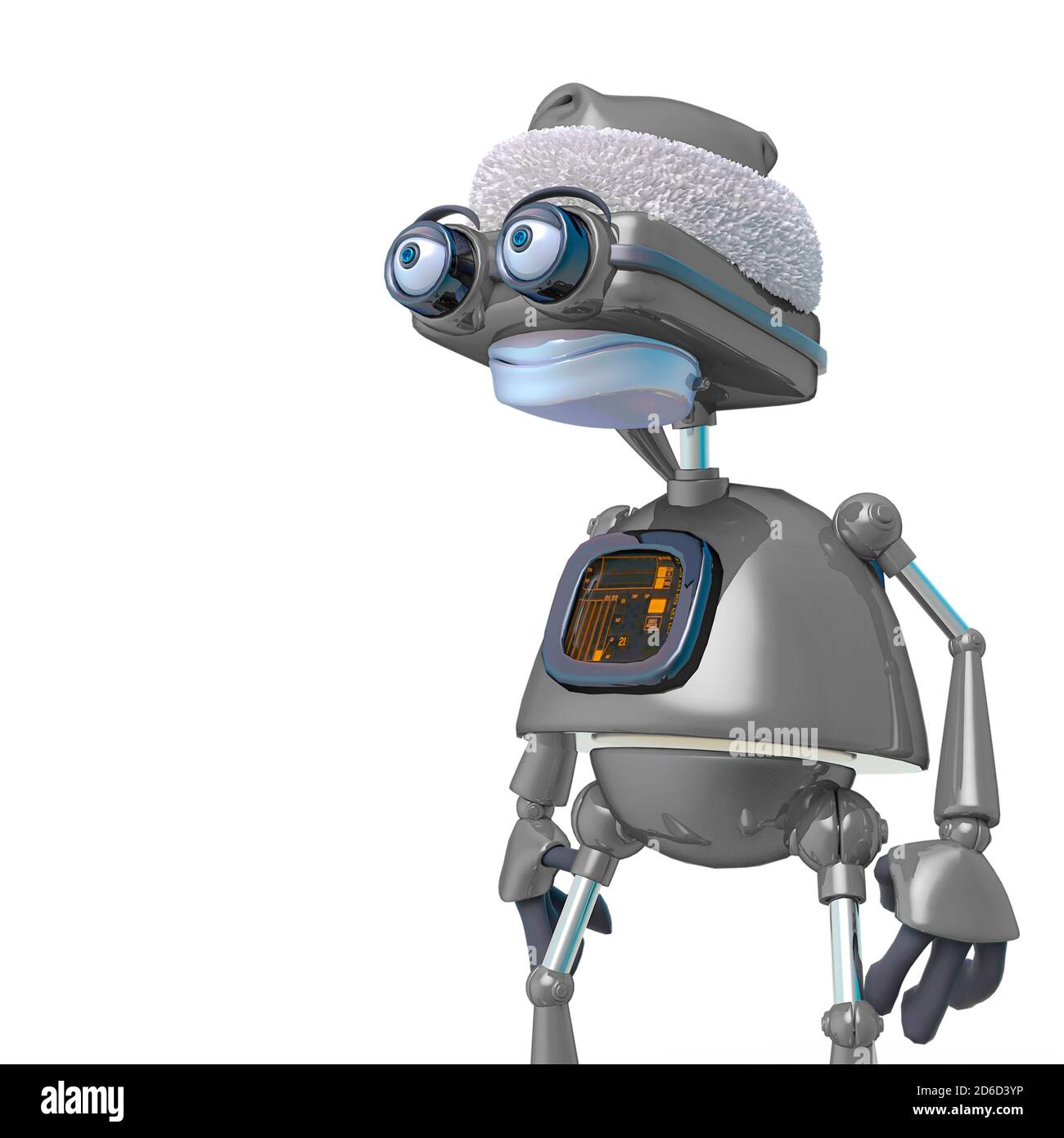 santa bot looking up in white background, 3d illustration Stock Photo ...