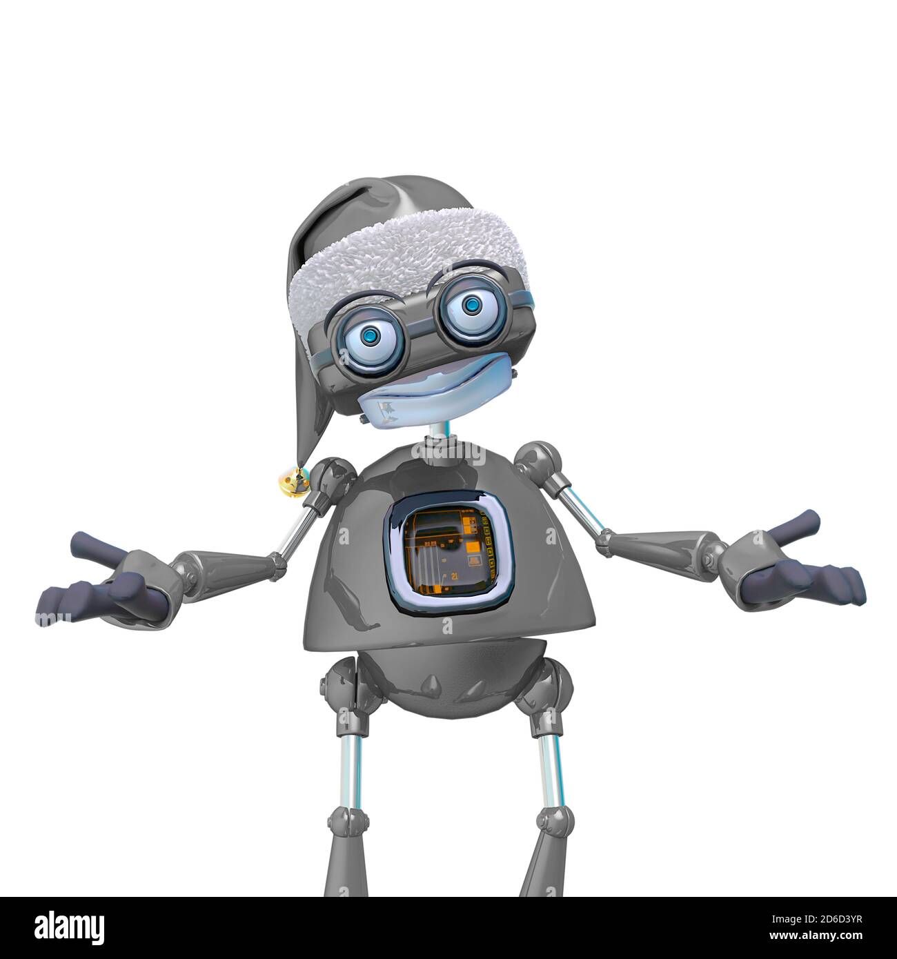 santa bot in white background, 3d illustration Stock Photo - Alamy