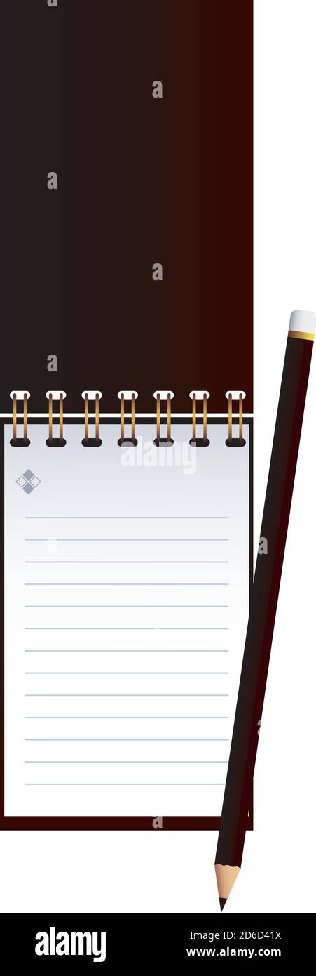 notebook open with pencil in image corporation vector illustation ...