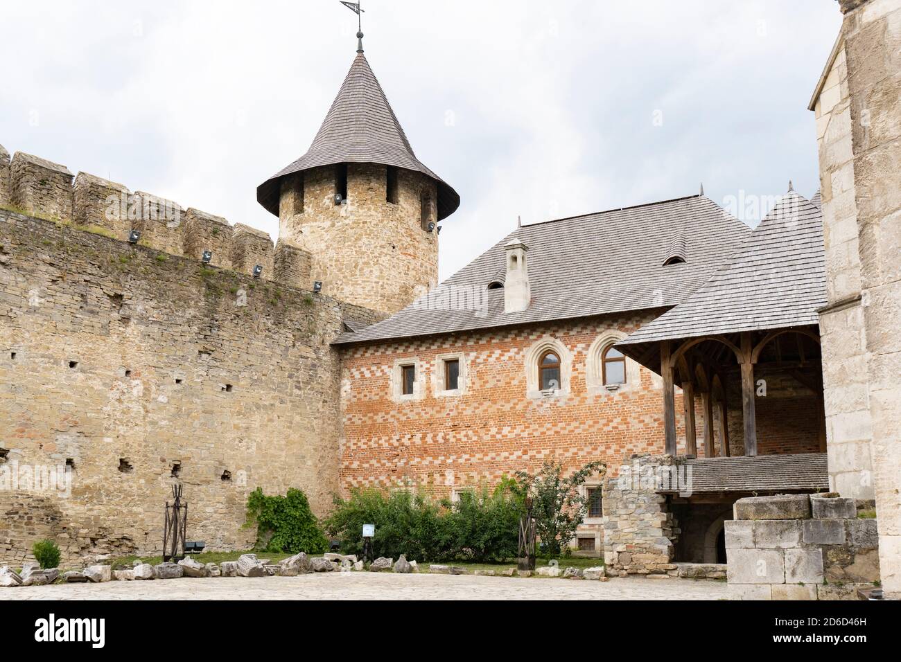 Medieval stone castle at Khotyn, Ukraine, famous ukranian touristic ...