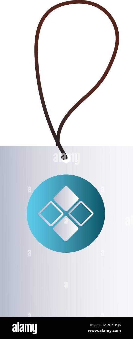 white hang tag with blue circle vector illustration design Stock Vector ...