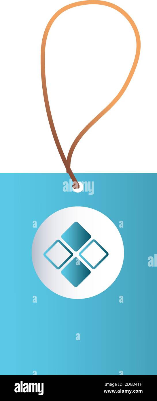 blue hang tag with logo vector illustration design Stock Vector Image ...