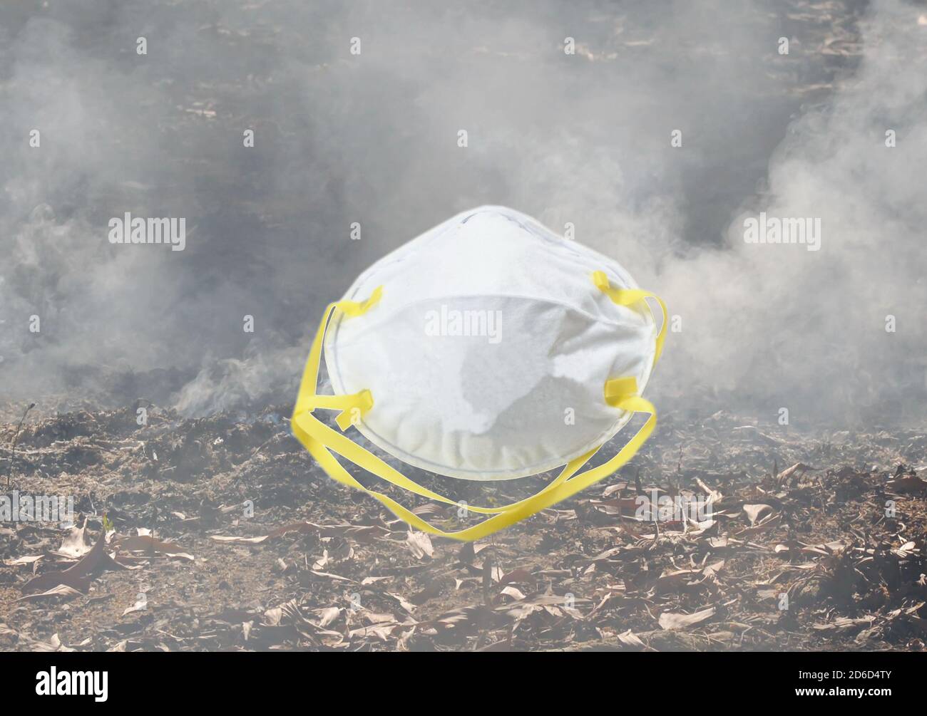 hygienic mask for protection nose and mouth on smoke background Stock ...