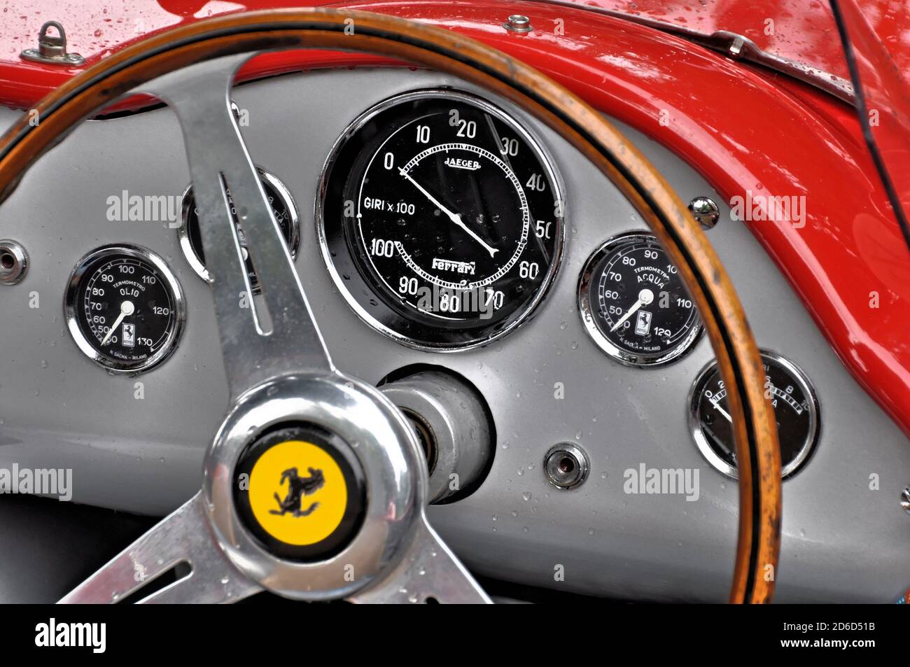 Classic Ferrari dashboard Stock Photo - Alamy