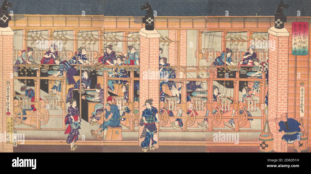 Japan silk factory 19th century High Resolution Stock Photography and ...