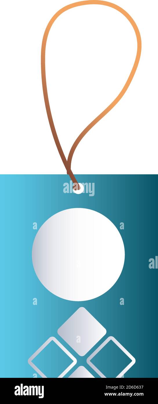 blue hang tag with white and brandingvector illustration design Stock ...
