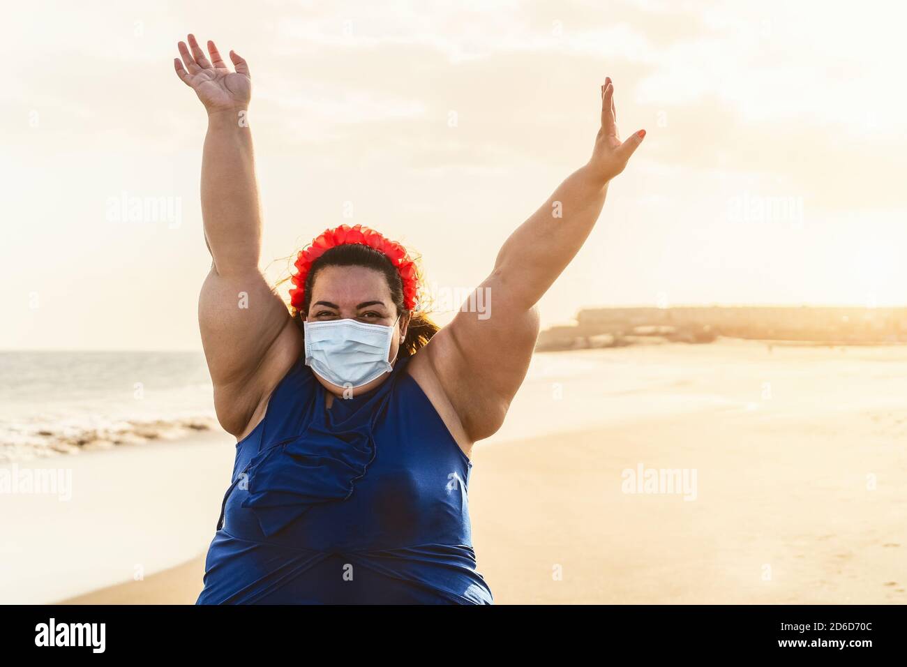 Obese overweight woman on beach hi-res stock photography and images - Alamy