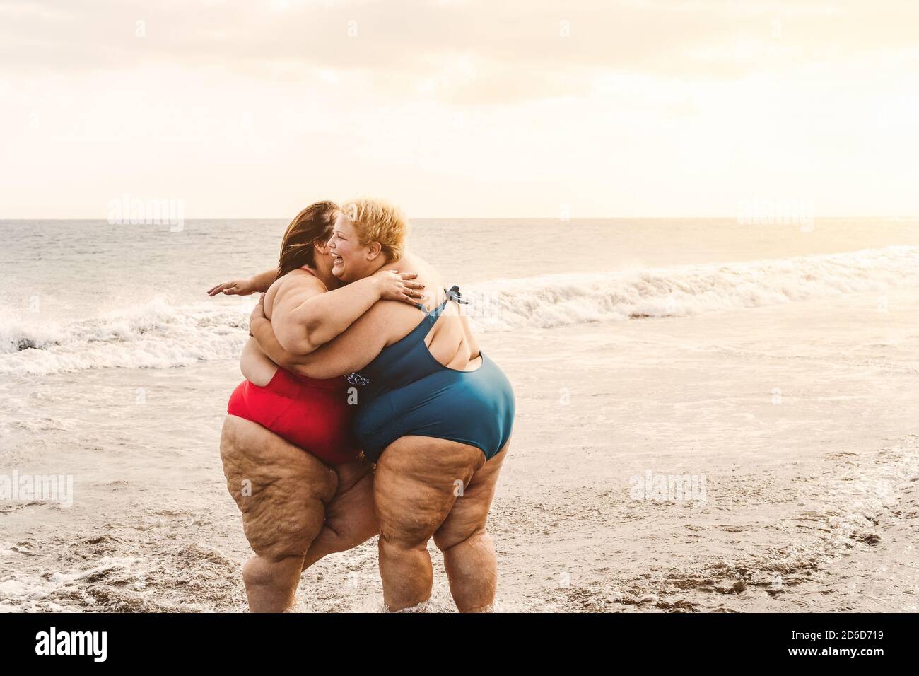 Large fat lady on beach hi-res stock photography and images - Alamy