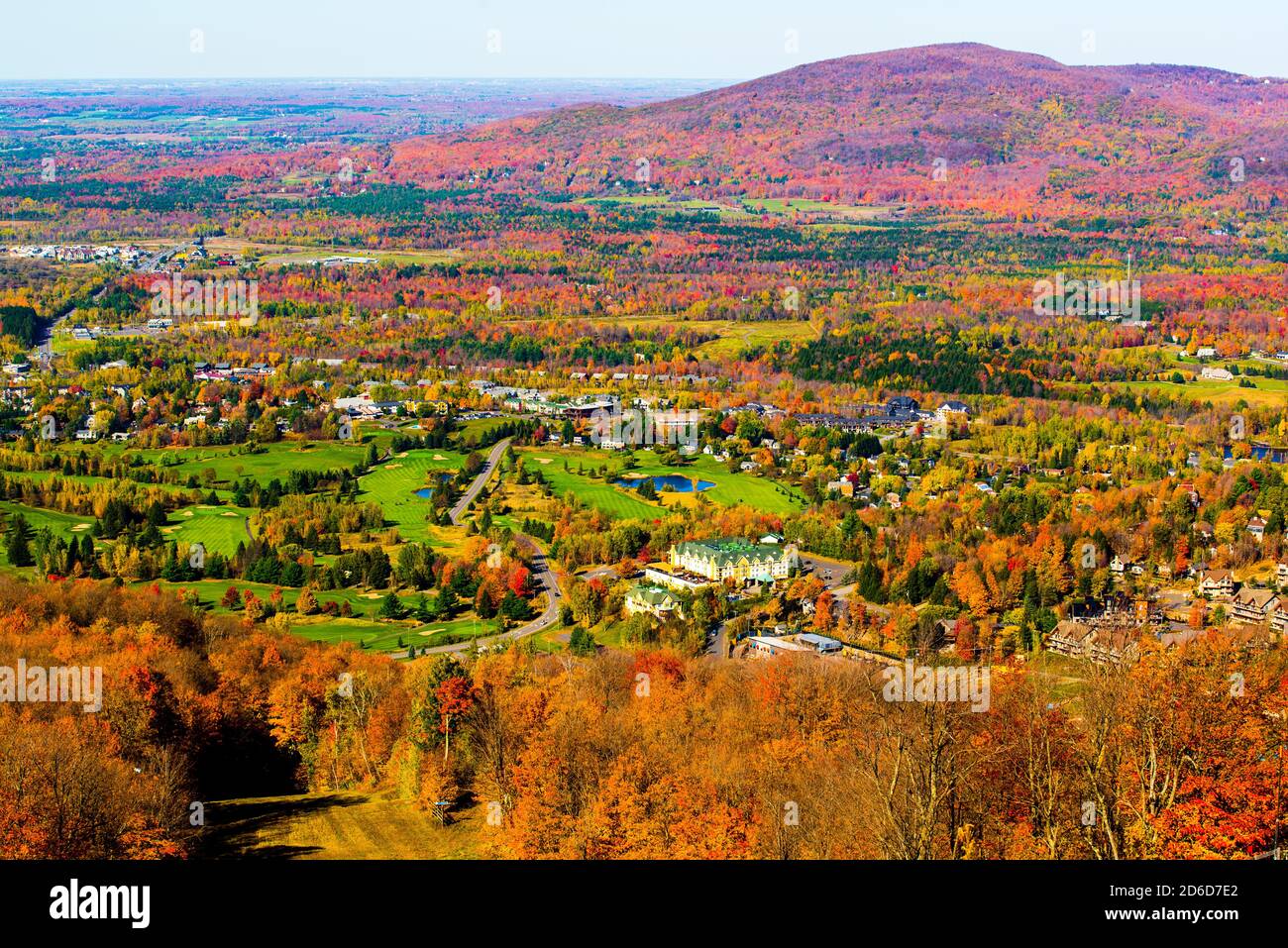 Bromont, Canada - Oct. 11 2020: Panorama view from Bromont mountain in ...