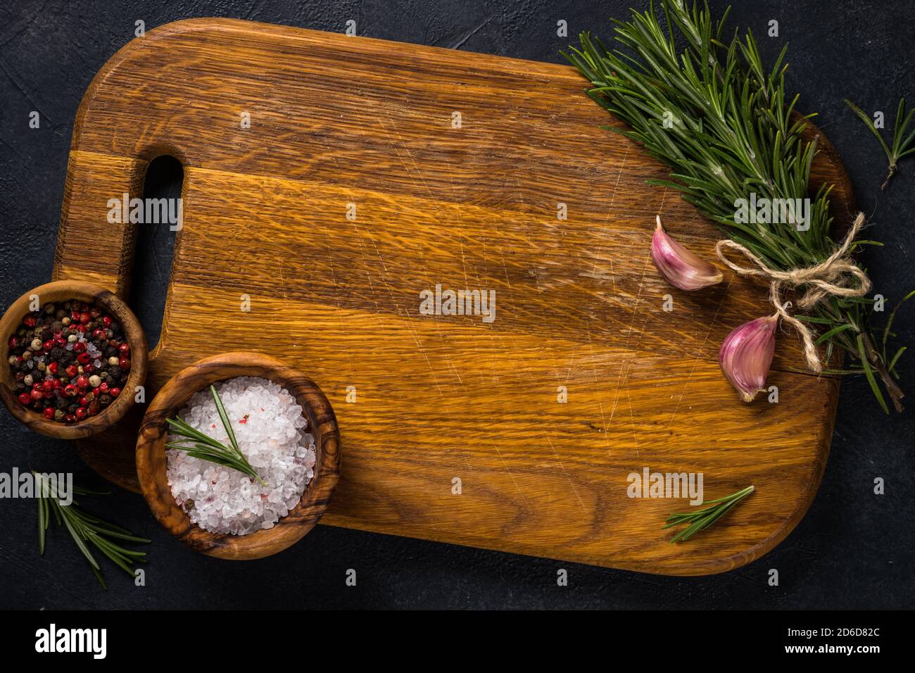 Food cooking background with herbs and spices on black Stock Photo - Alamy