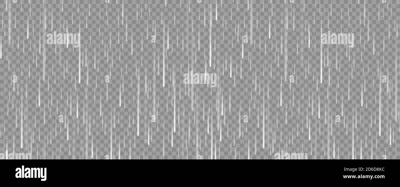 Realistic rain texture on transparent background. Rainfall, water drops ...