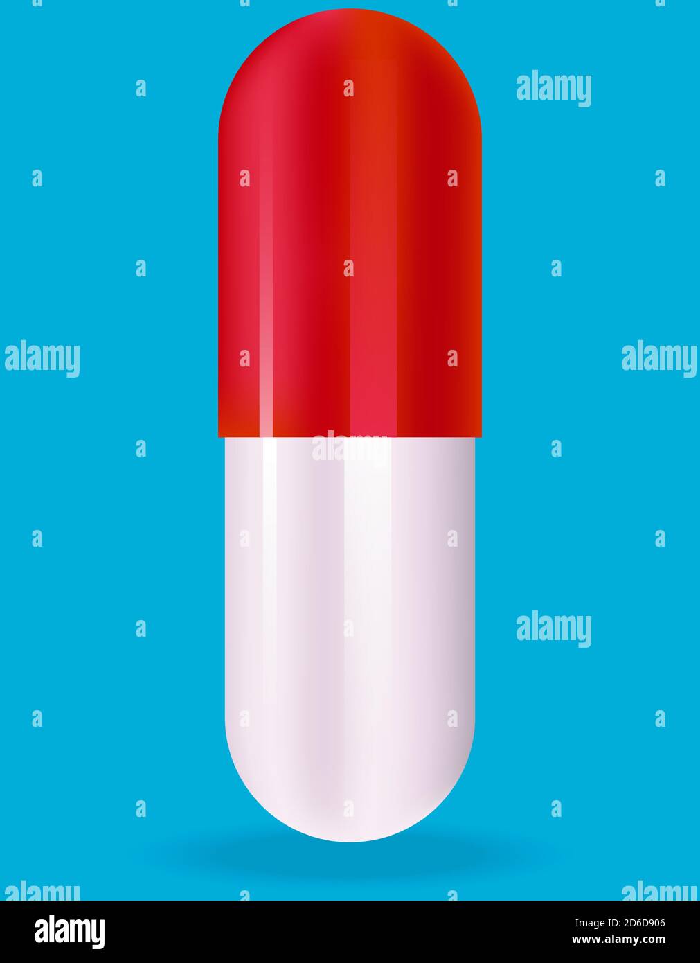Red and white capsule. Pill in realistic style Stock Vector Image & Art ...