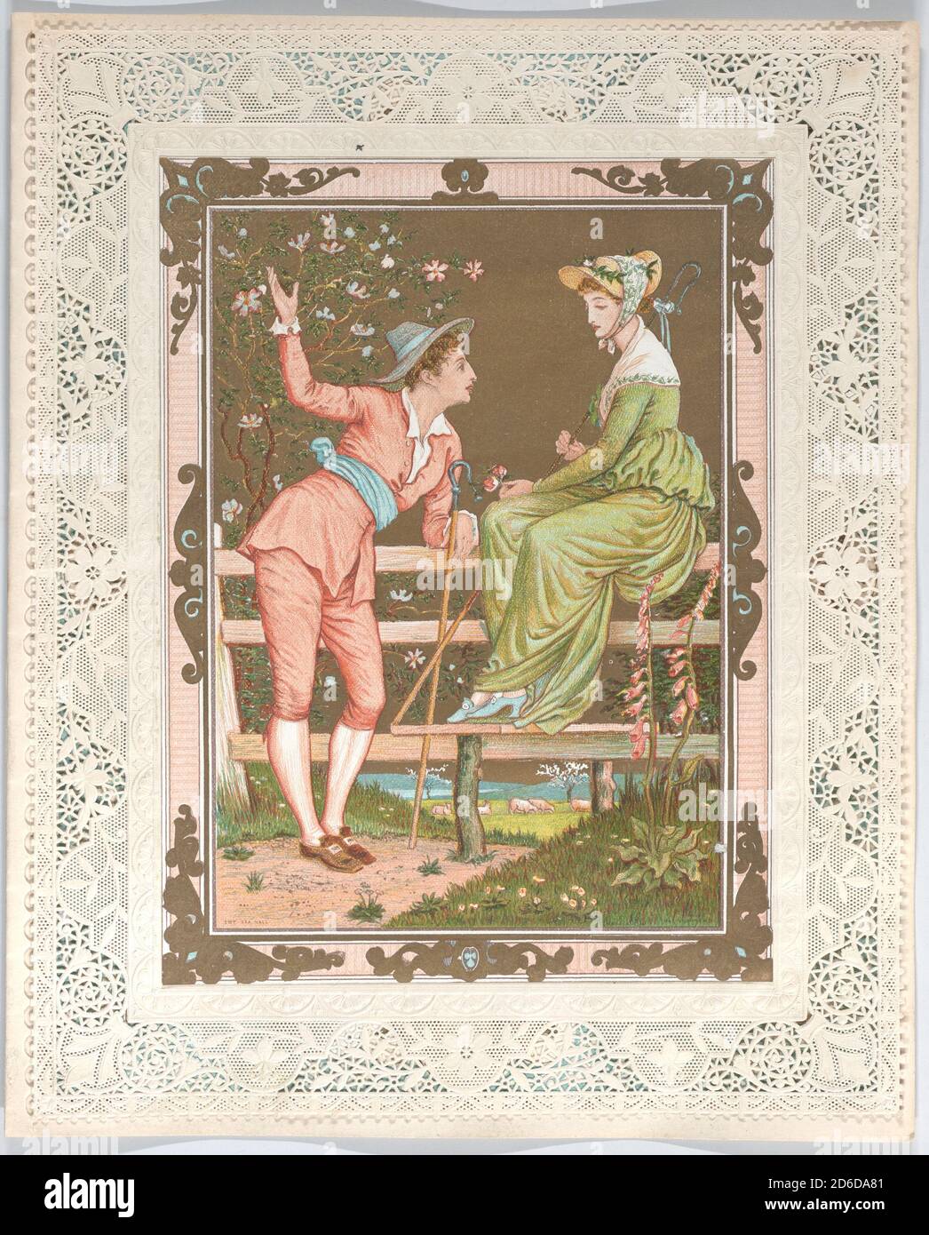 Chromolithography gold lithography openwork lace paper hi-res stock ...