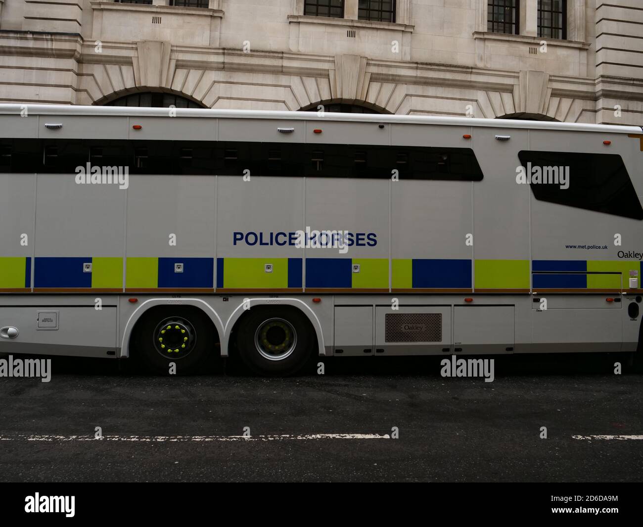 A large bus converted as a horse carriage seen in London Stock Photo ...
