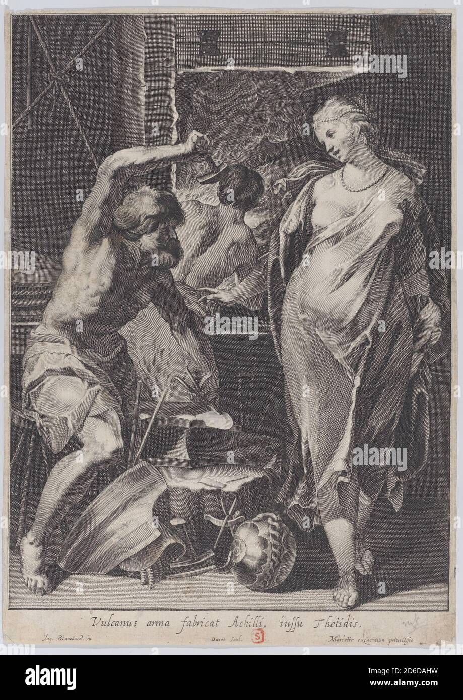 Vulcan forging the armor of Achilles, 1624-75 Stock Photo - Alamy