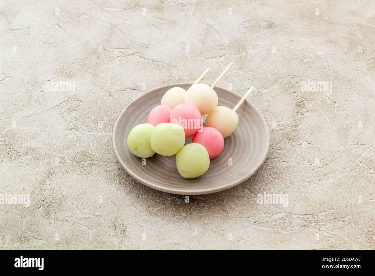 Japanese traditional dessert - three colored dumplings cakes Stock ...