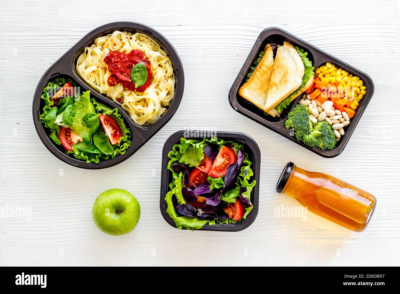 Take away meal, resraurant delivery menu. Overhead view Stock Photo - Alamy