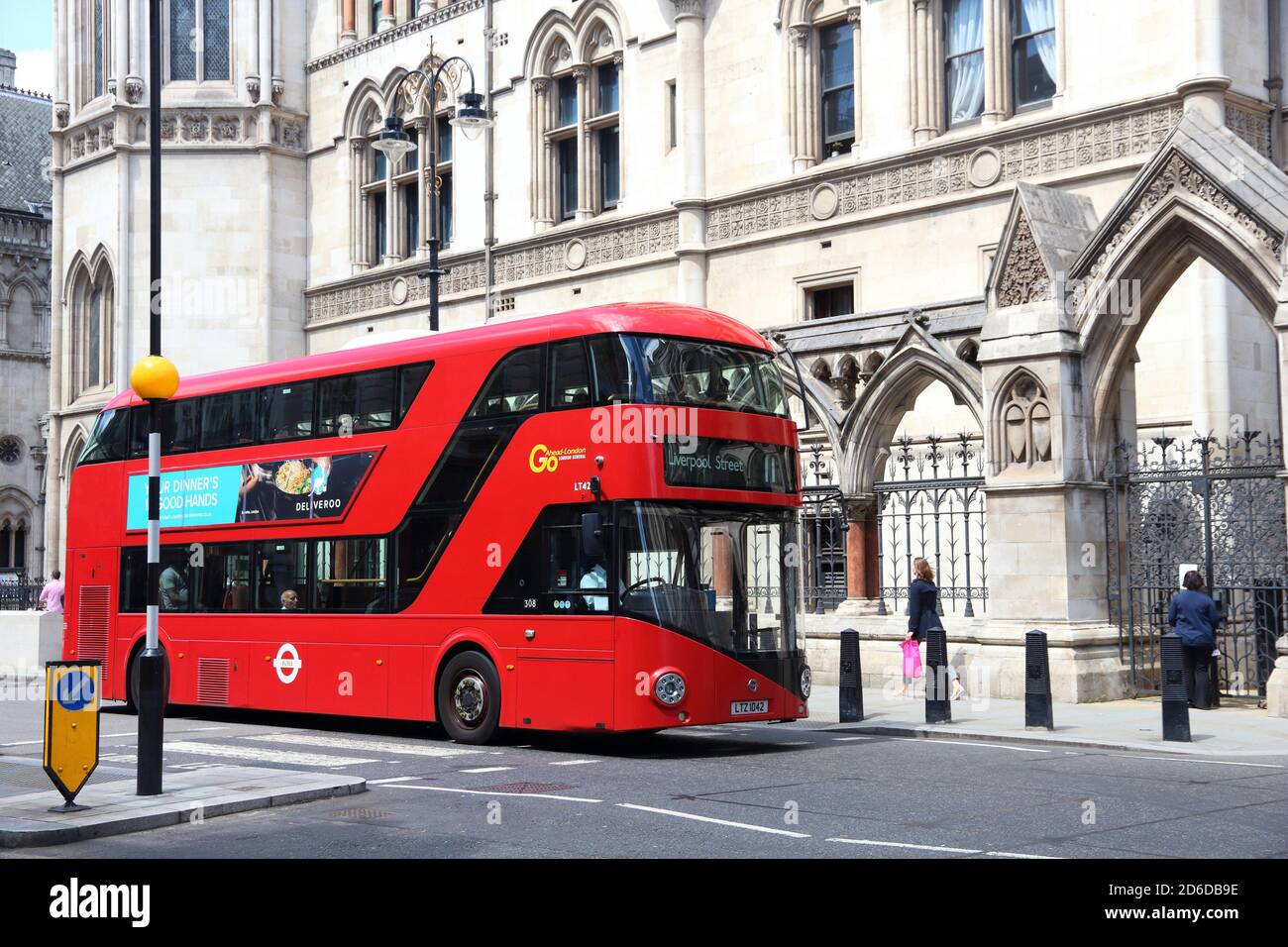 LONDON, UK - JULY 6, 2016: People ride New Routemaster bus at The ...