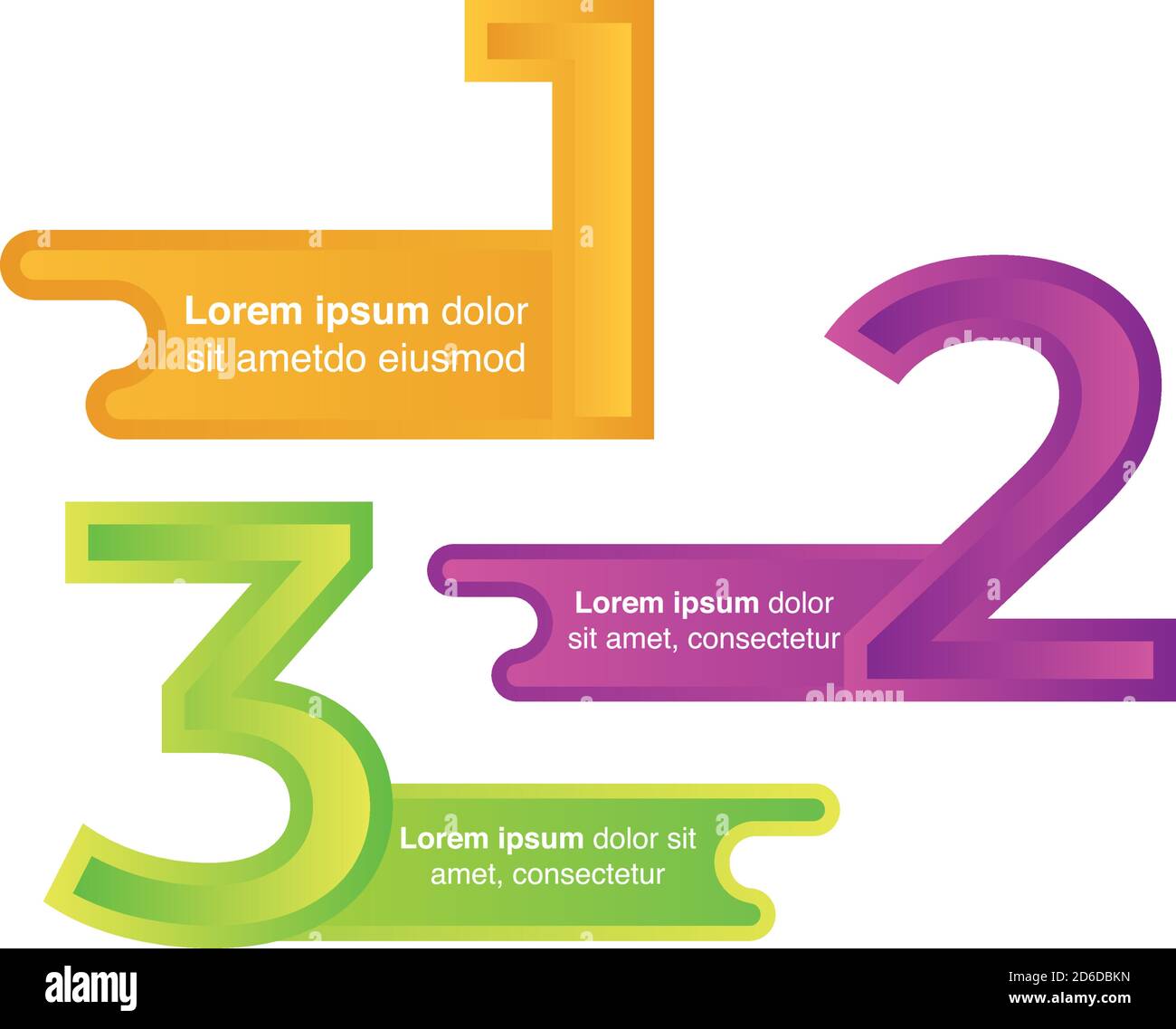 infographic design template with numbers three option vector ...