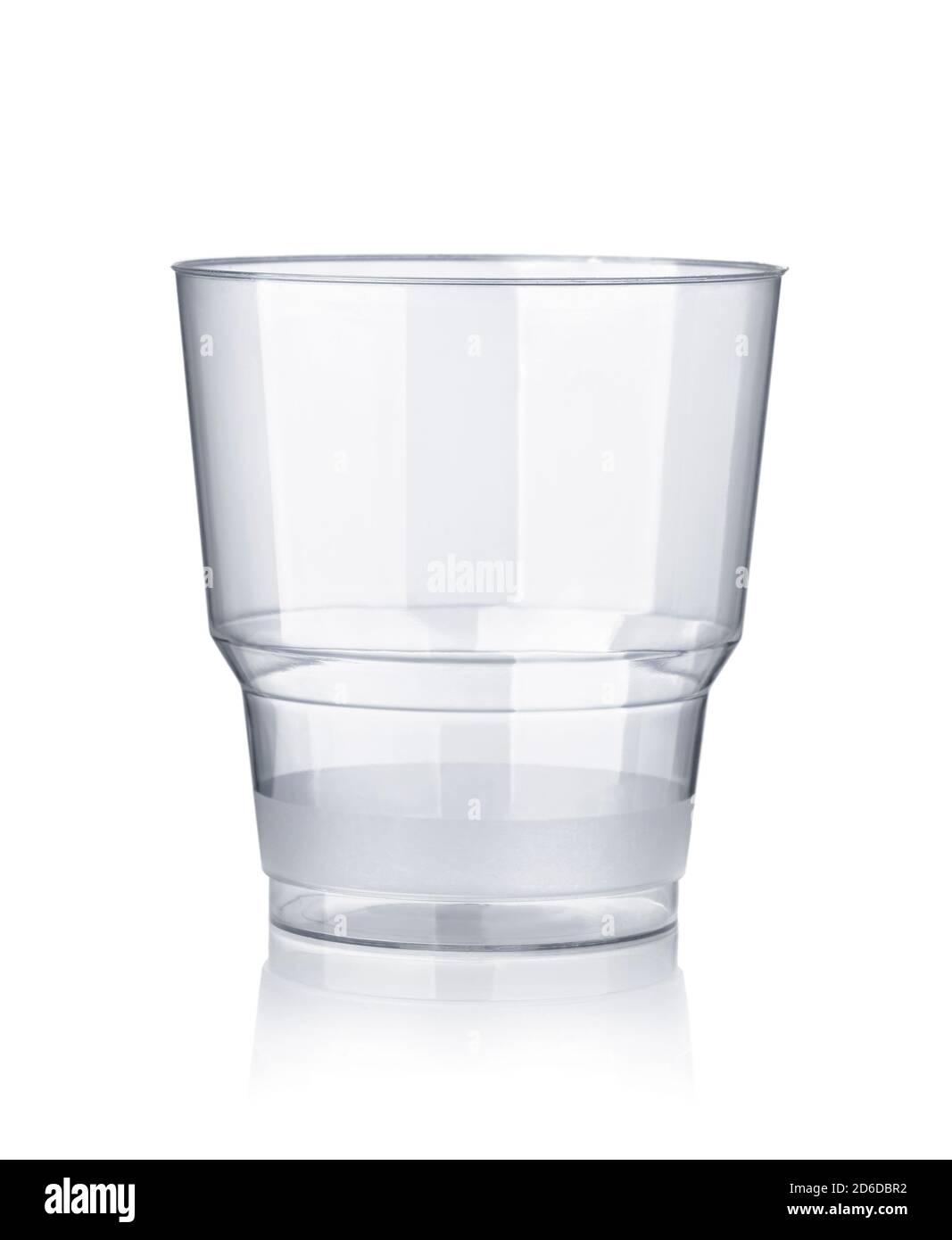 Front view of empty disposable transparent plastic cup isolated on ...