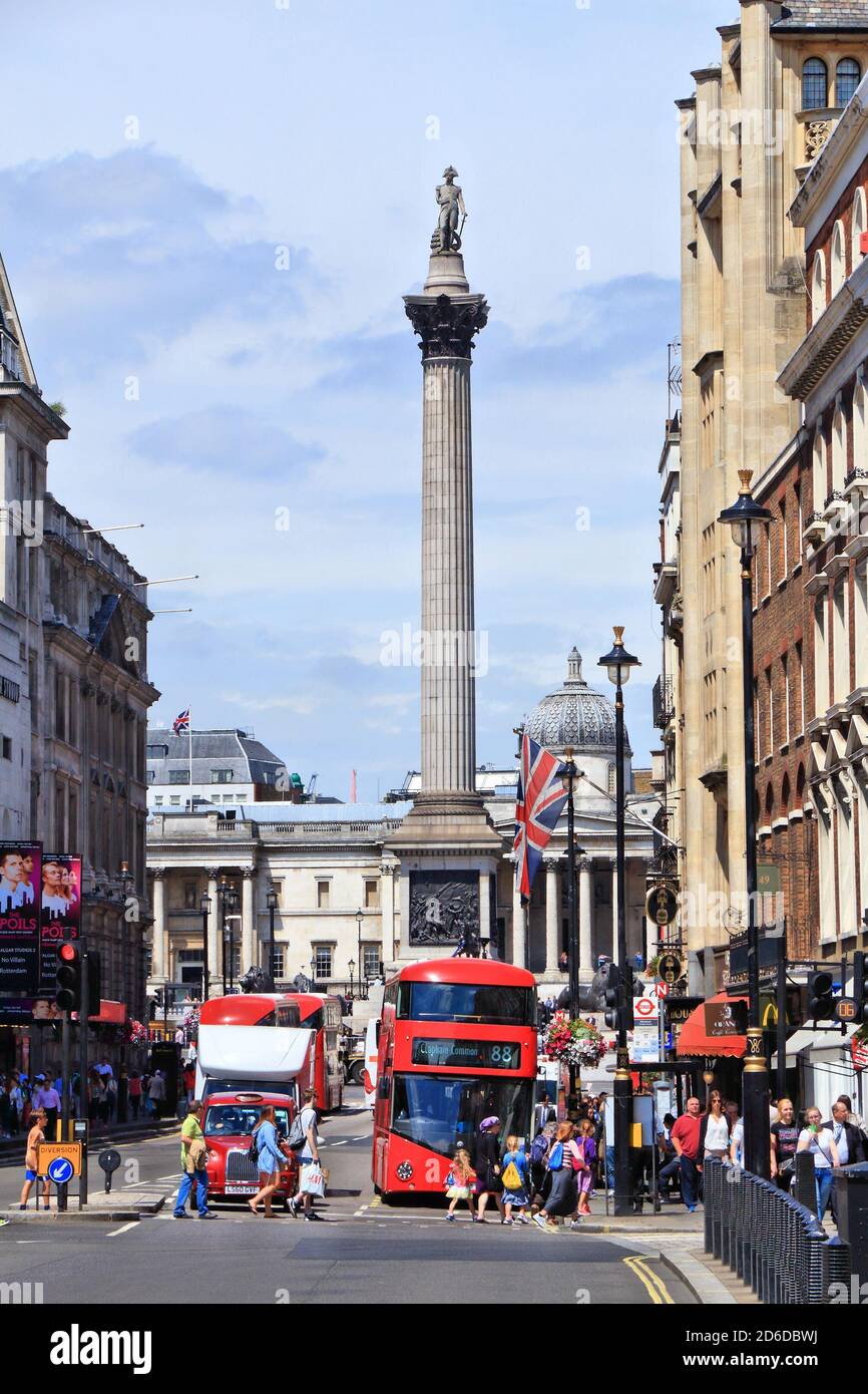 LONDON, UK - JULY 7, 2016: New Routemaster bus in Whitehall, London ...
