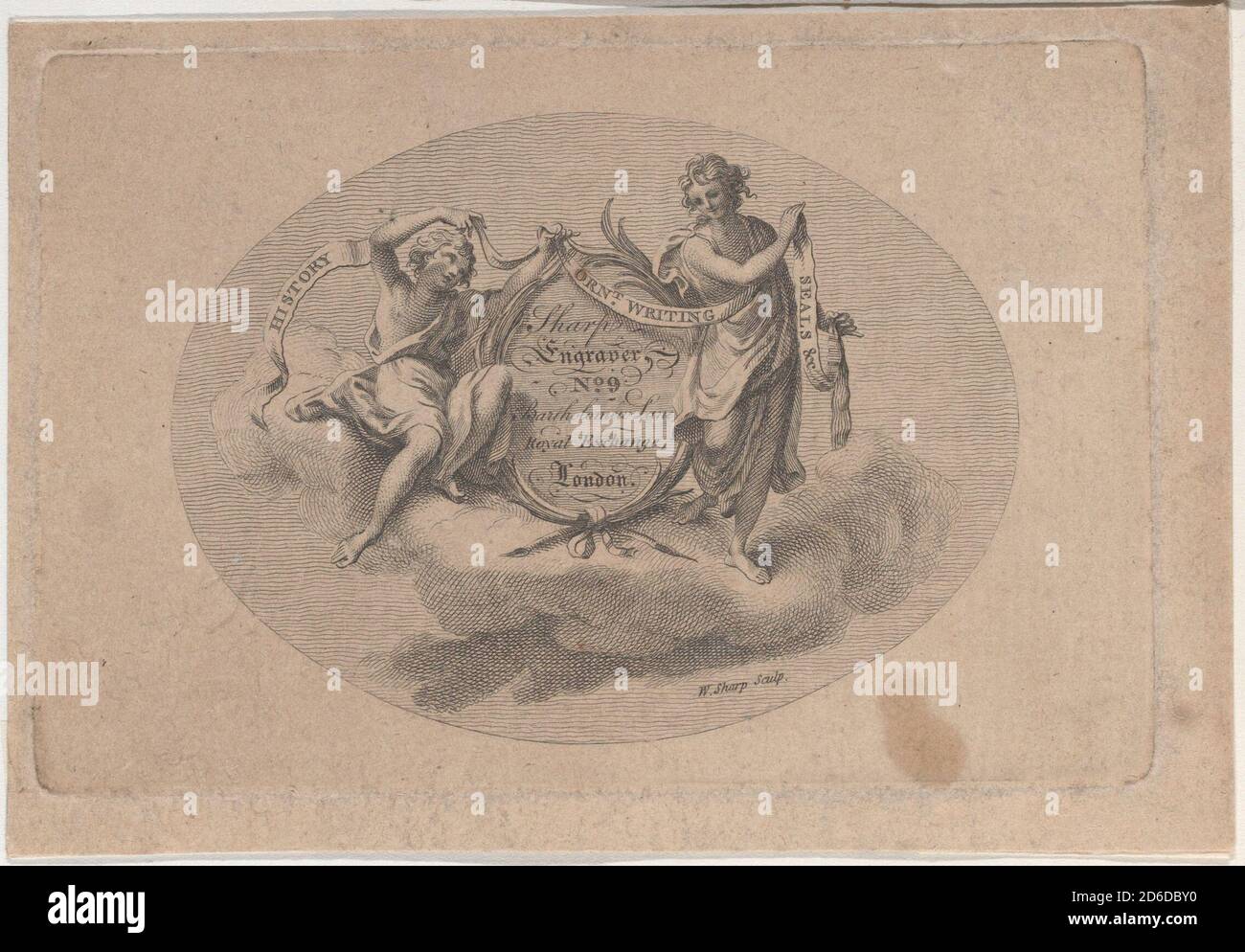 Trade Card for William Sharp, Engraver, 19th century Stock Photo - Alamy