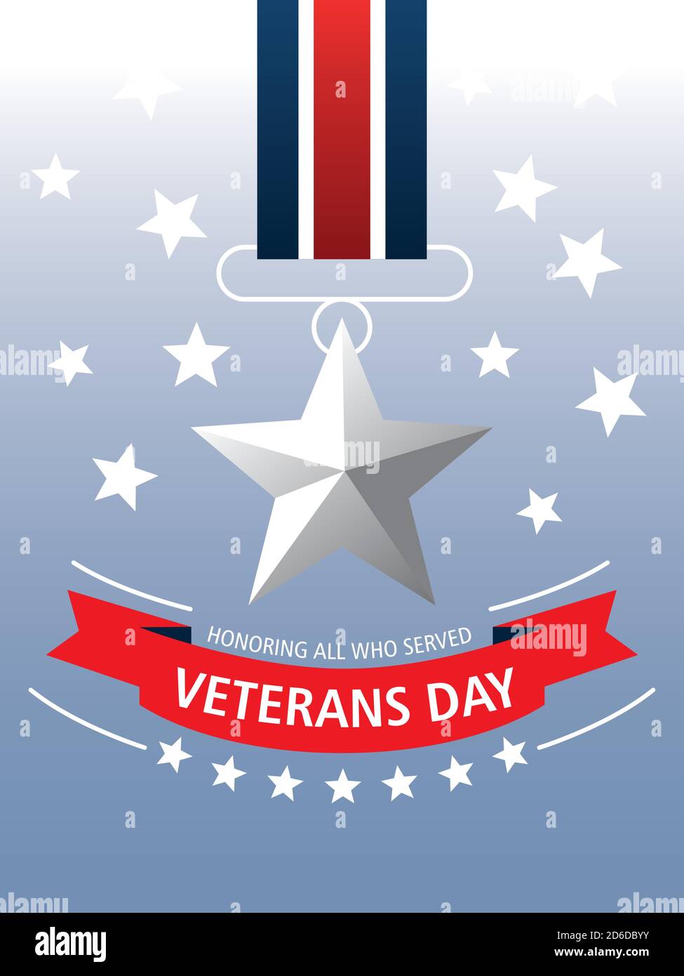 happy veterans day, medal star award reminder vector illustration Stock ...