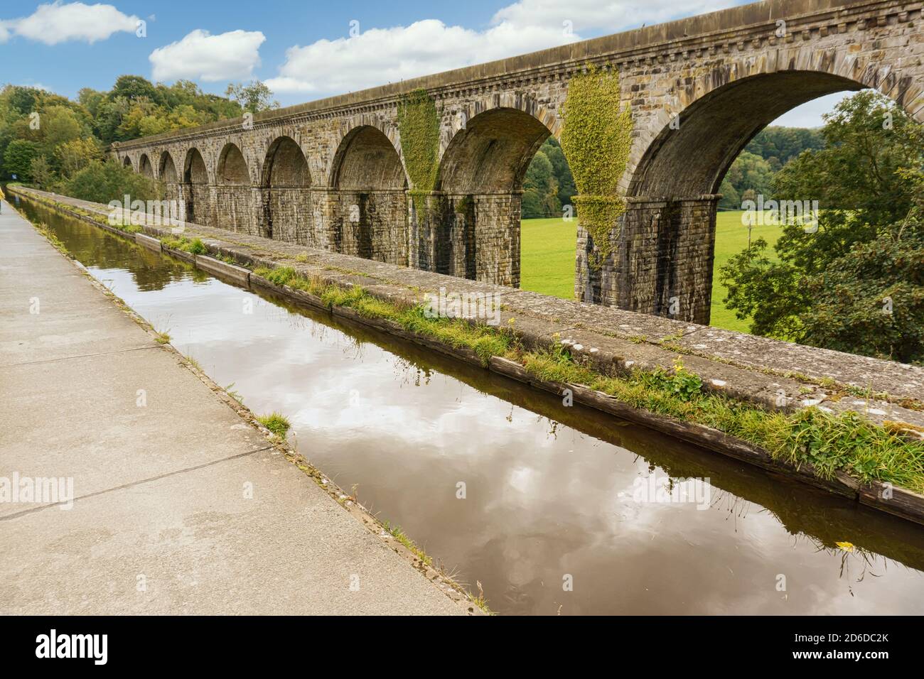 The historic canal aqueduct built in 1801 and the railway viaduct built ...