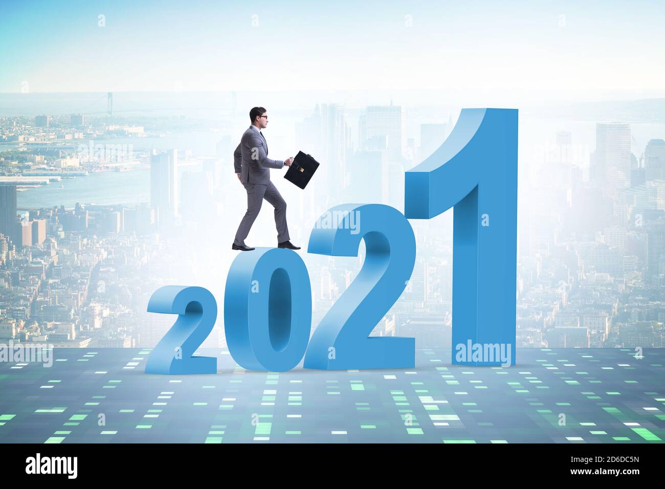 Growth concept with the transition between 2020 and 2021 Stock Photo ...