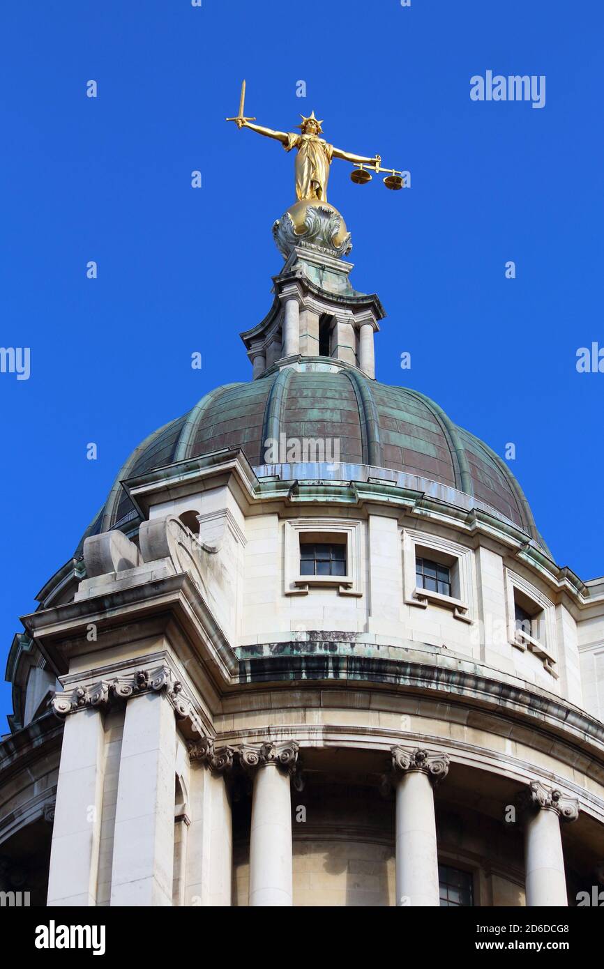 British courthouse. London, UK - Central Criminal Court also known as ...