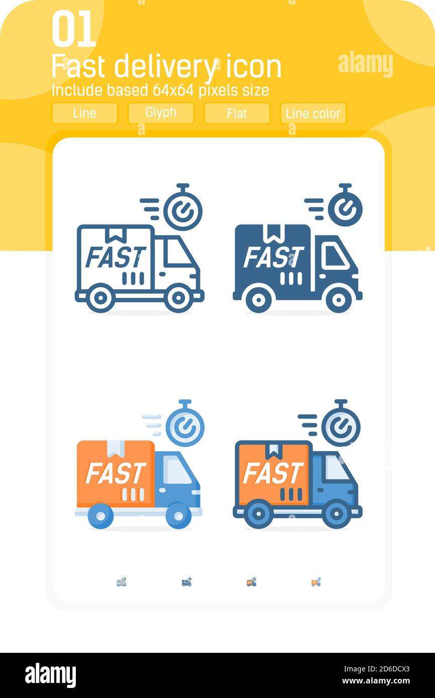 fast delivery premiun icon with multiple style isolated on white ...