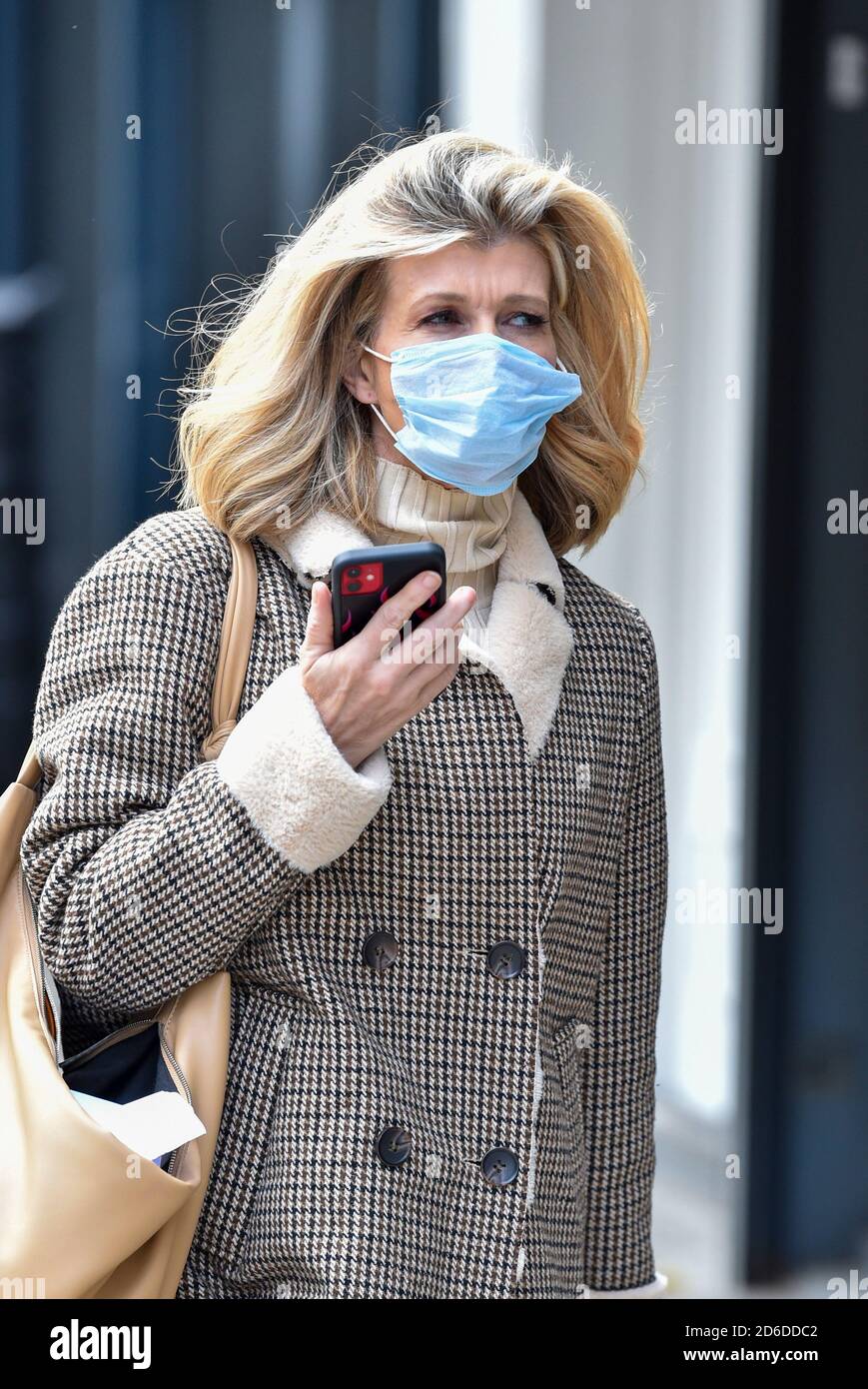 Kate Garraway wearing a face mask on her arrival at the Global Radio ...