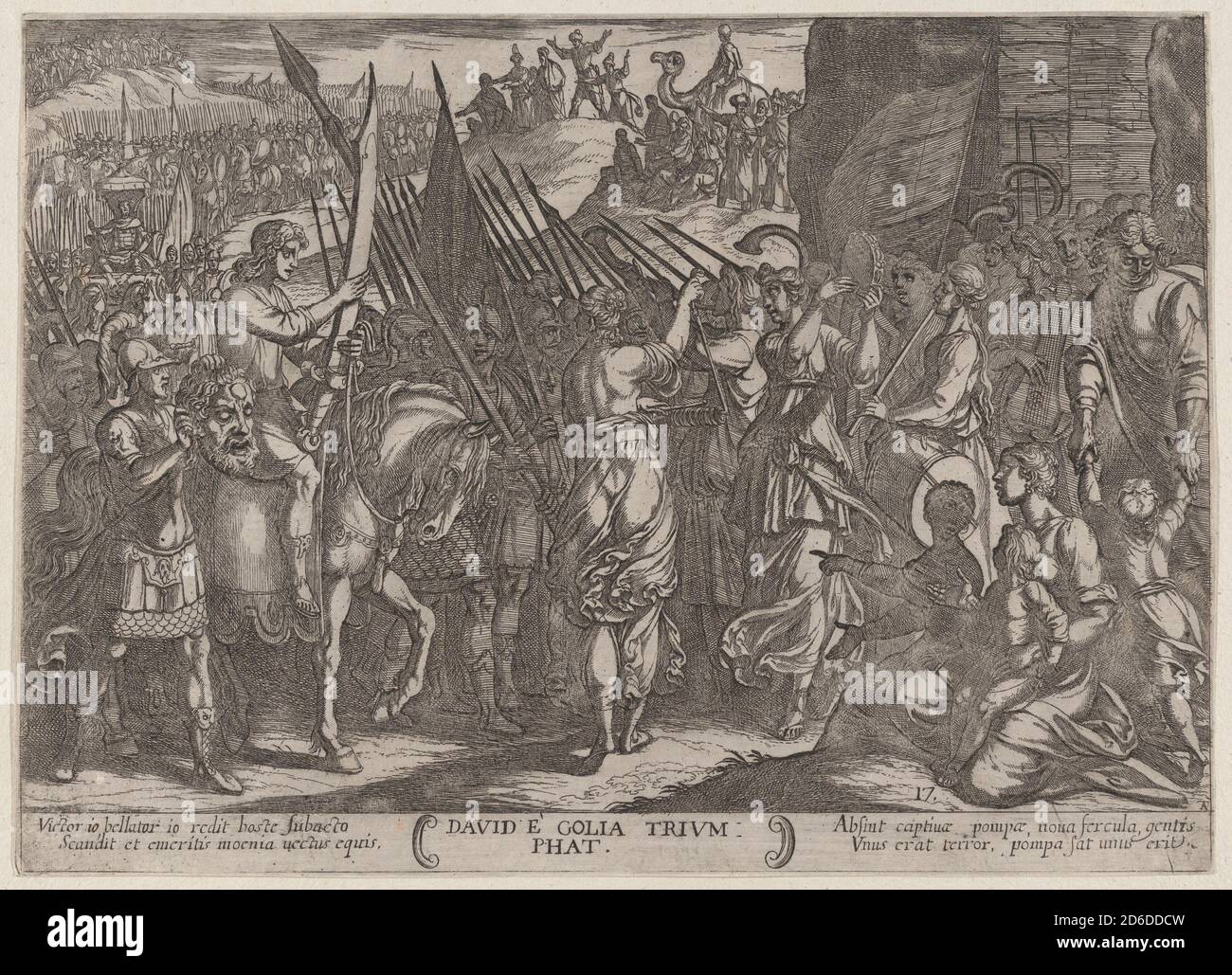 Plate 17: David Returning in Triumph with the Head of Goliath, from ...