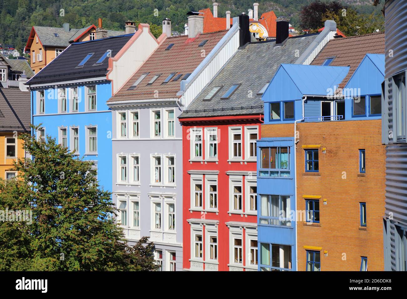 Residential street in bergen norway hi-res stock photography and images ...
