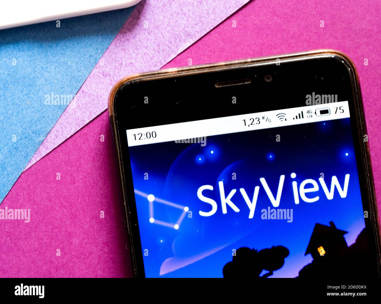 In this photo illustration a SkyView® App logo seen displayed on a ...