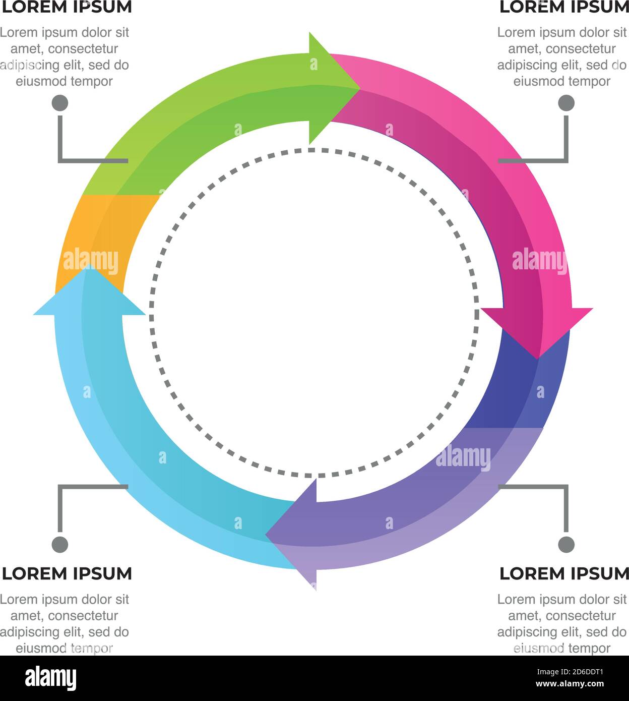 infographic circle arrows workflow layout template vector illustration ...