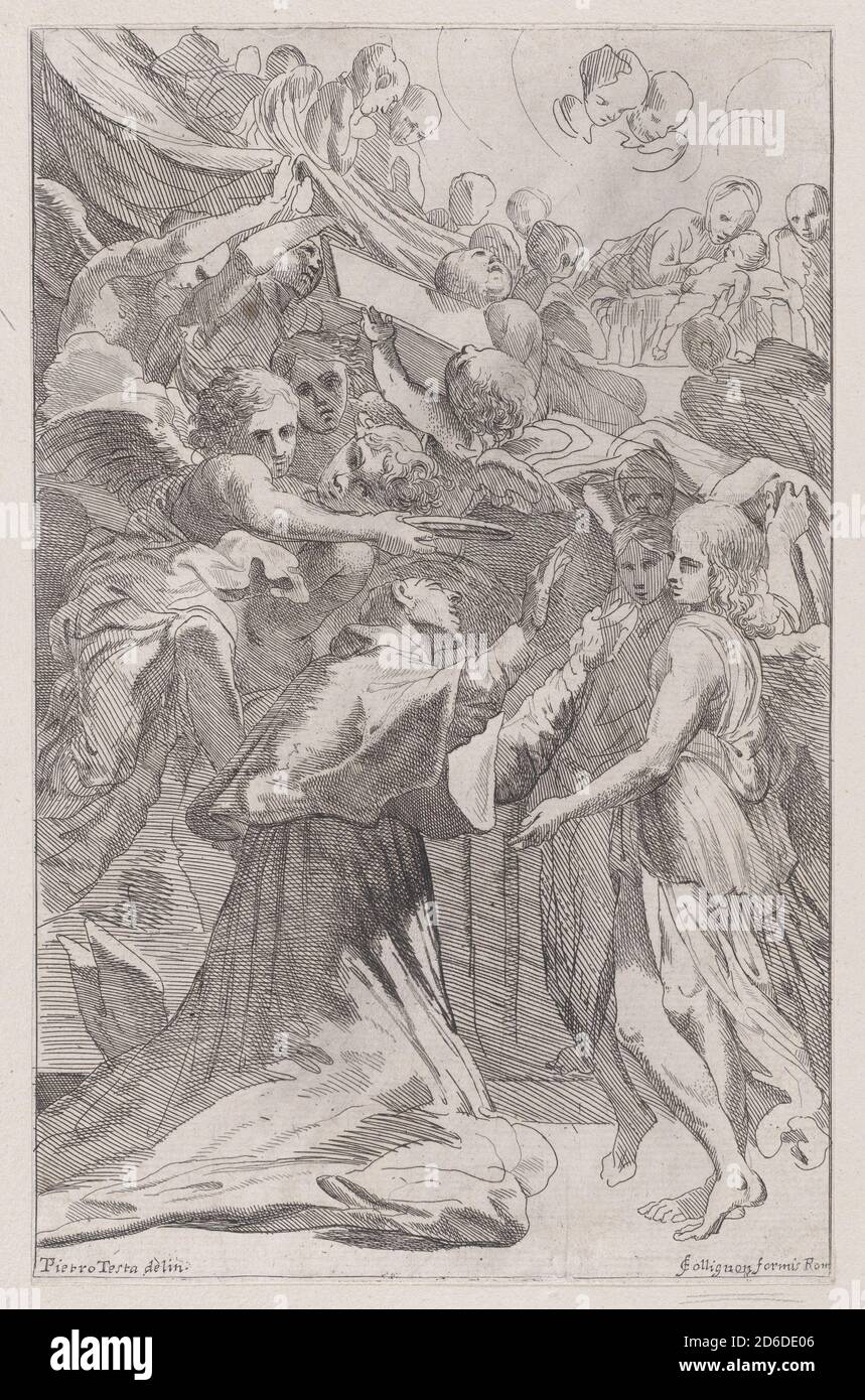 St. Carlo Borromeo surrounded by angels, 1650-70 Stock Photo - Alamy