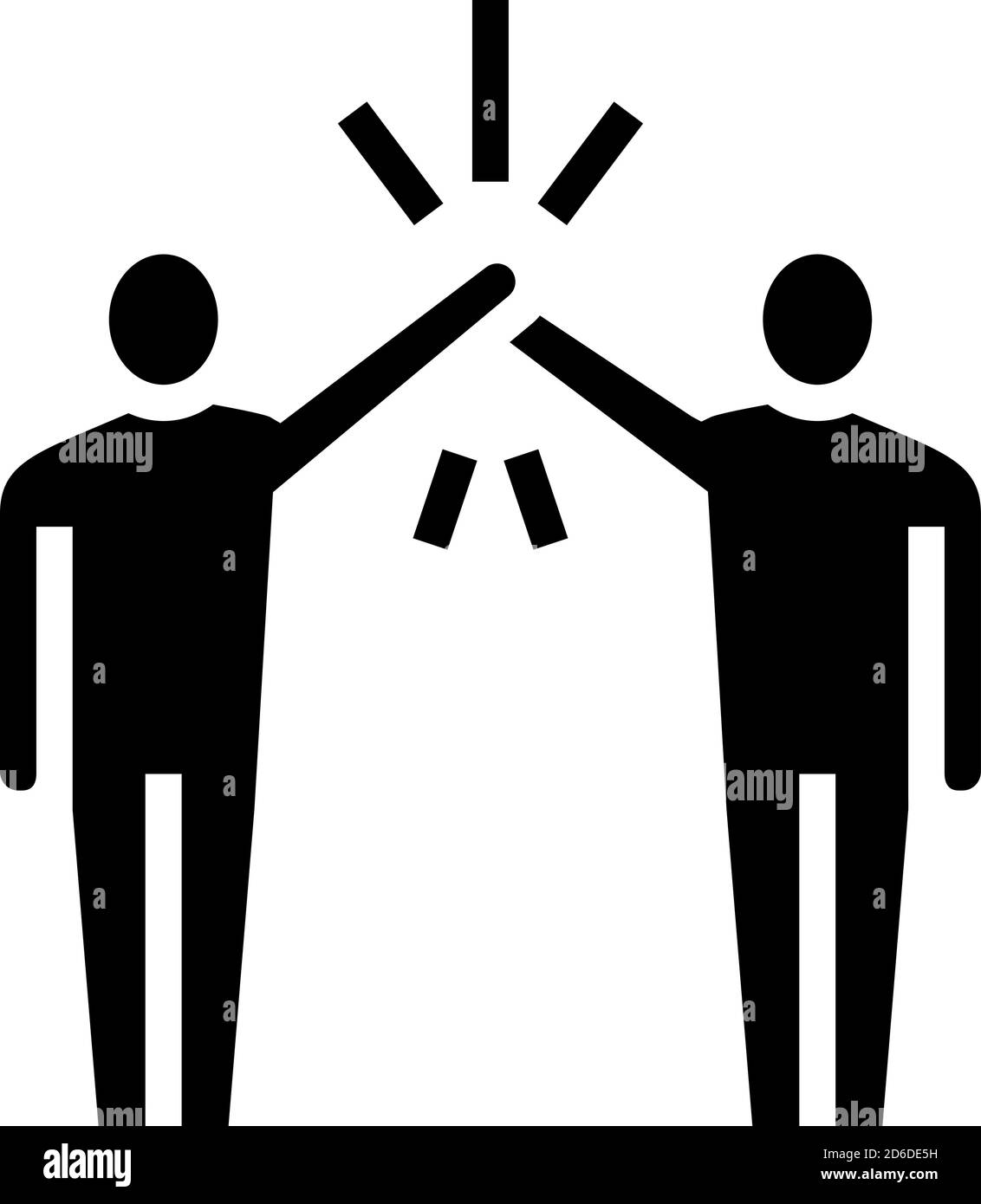 colleagues greeting glyph icon vector black illustration Stock Vector ...
