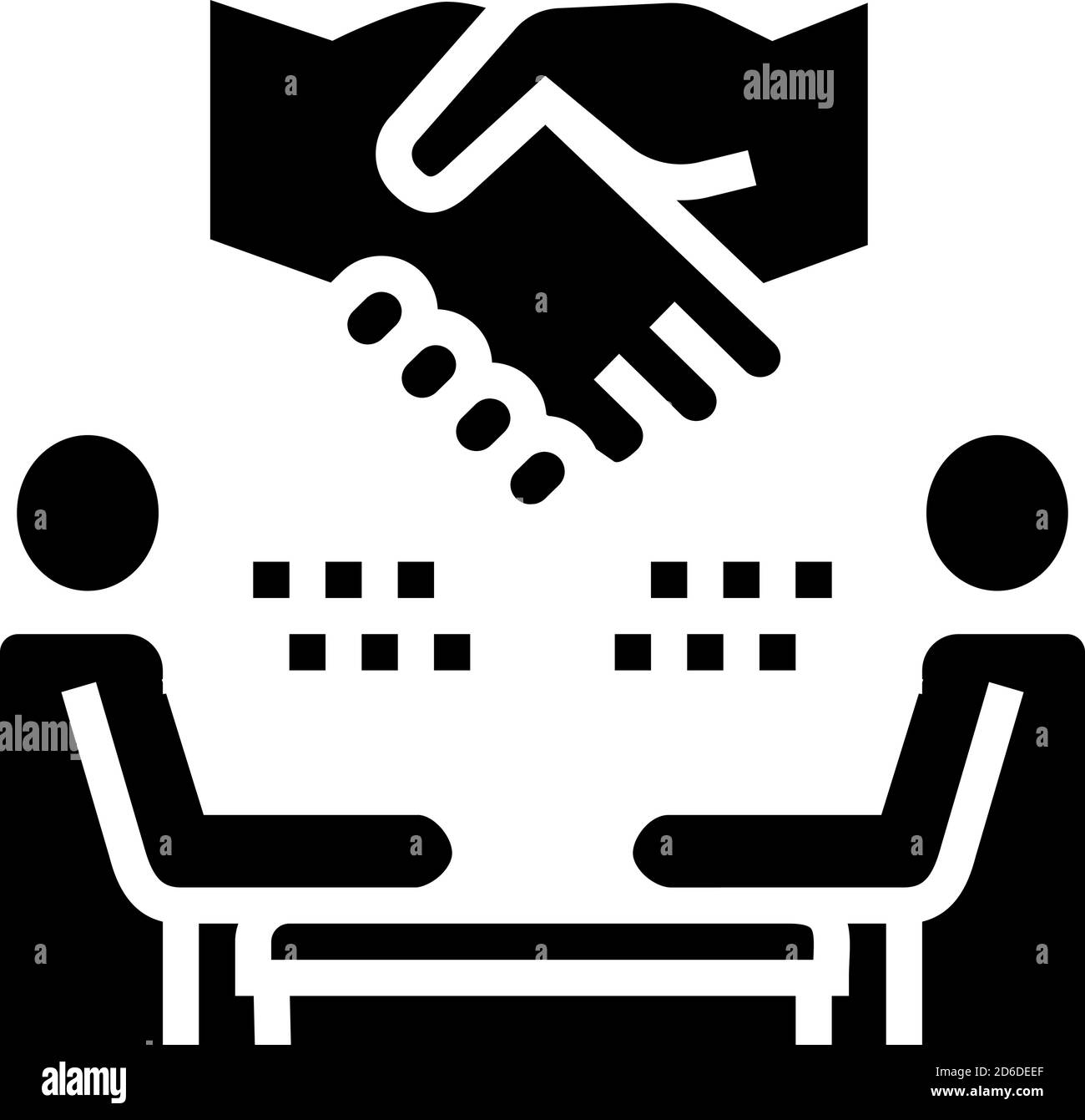 interview handshake glyph icon vector black illustration Stock Vector ...