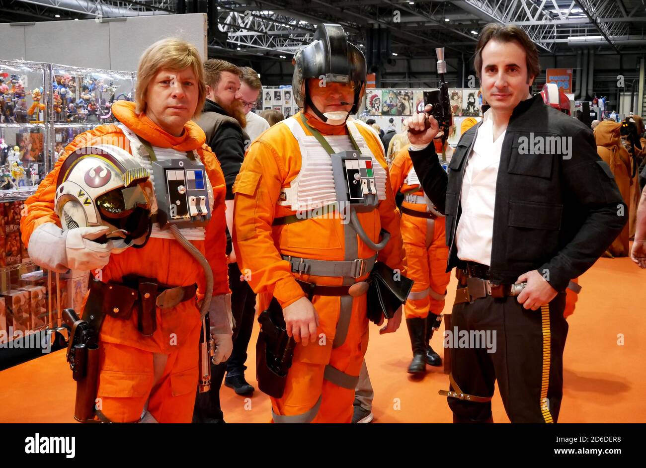 Cosplayers dressed as Star Wars rebels and X-Wing pilots during the MCM ...