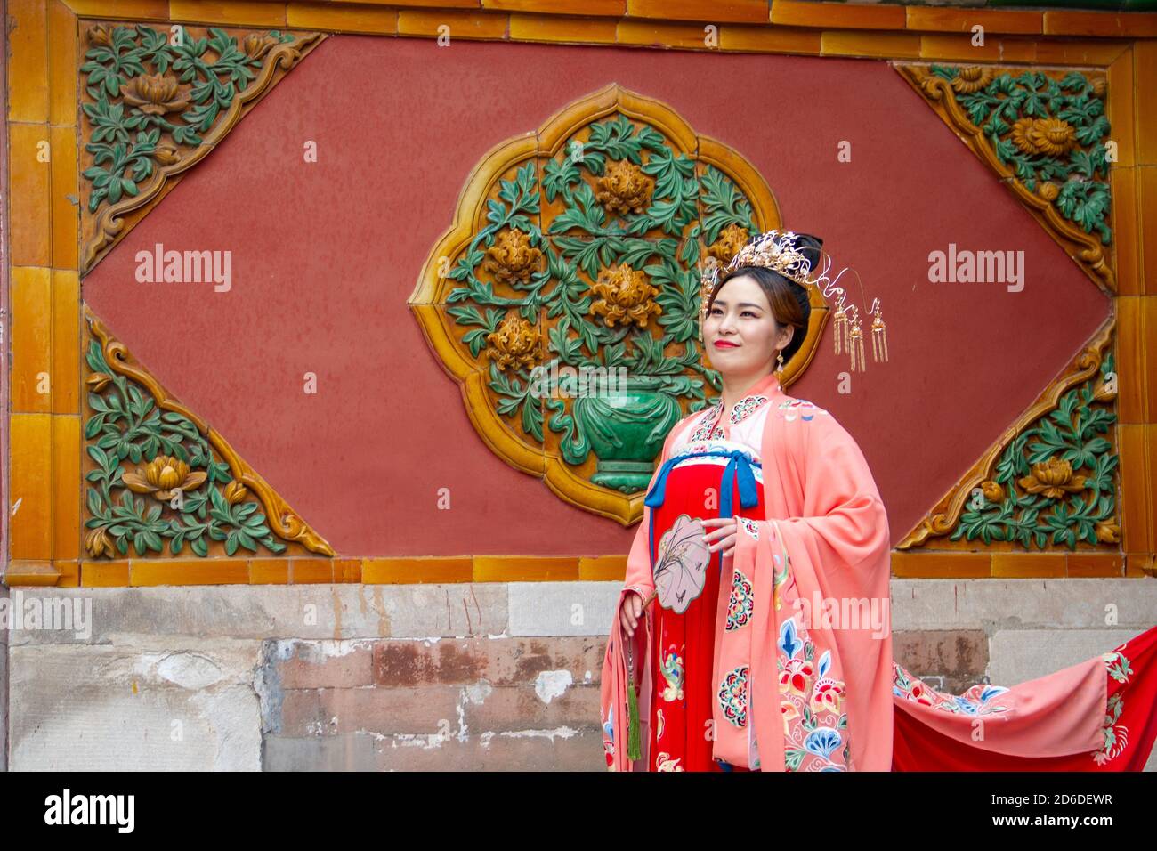 Beijing, China - November 21 2019: A young Chinese model poses inside ...