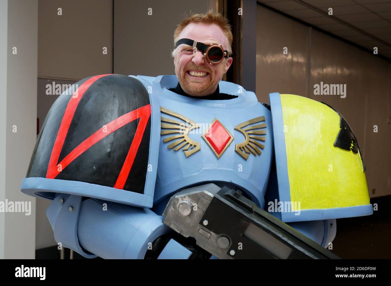 A cosplayer dressed as a Warhammer 40,000 Supermarine during the MCM ...